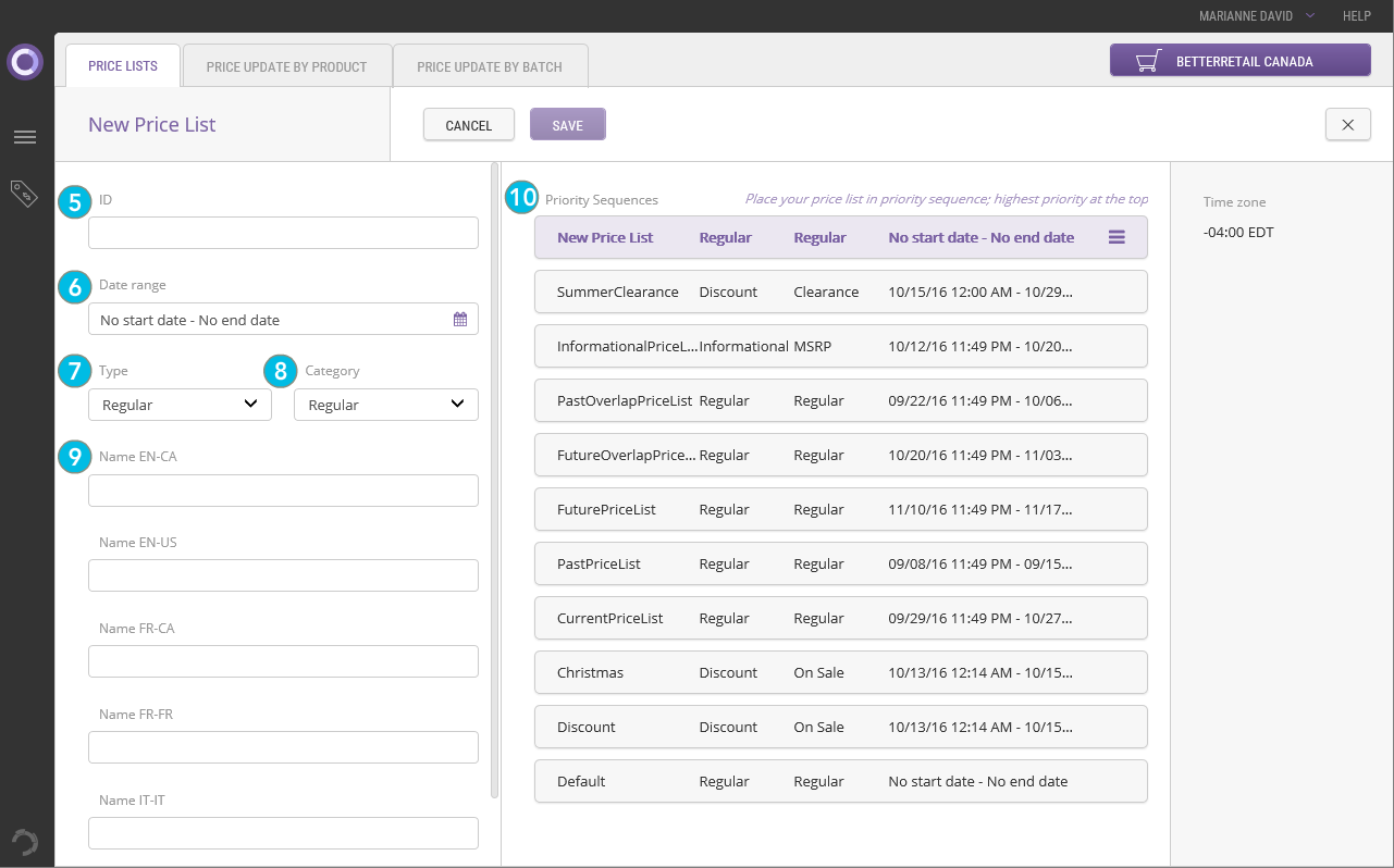 Adding Price Lists